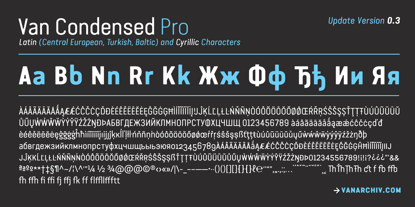 Van Condensed Regular czcionka | Czcionki.pro